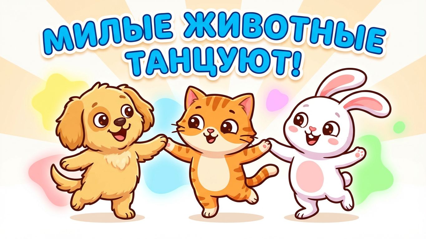 Милые животные танцуют! Весёлая песенка для детей