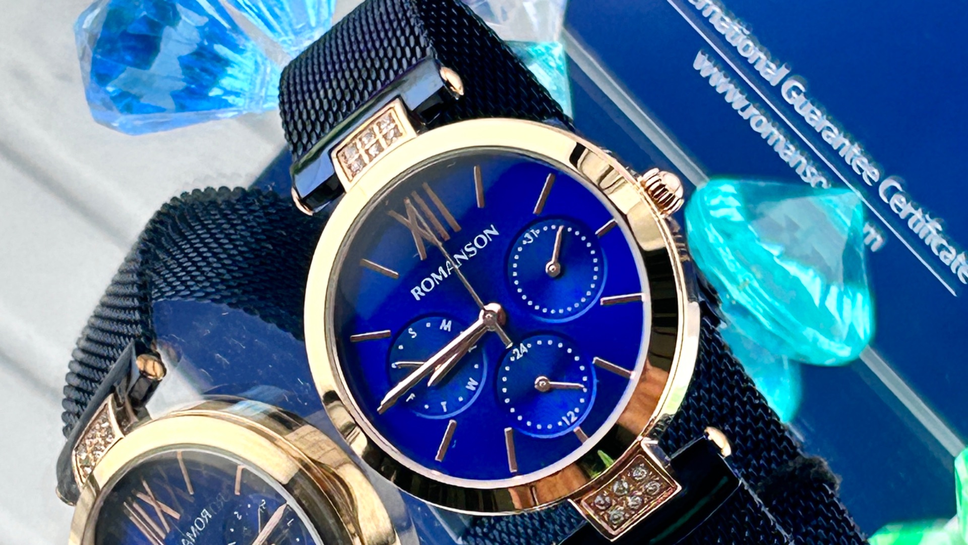 Женские наручные корейские часы Romanson RM 8A50F LR(BU)