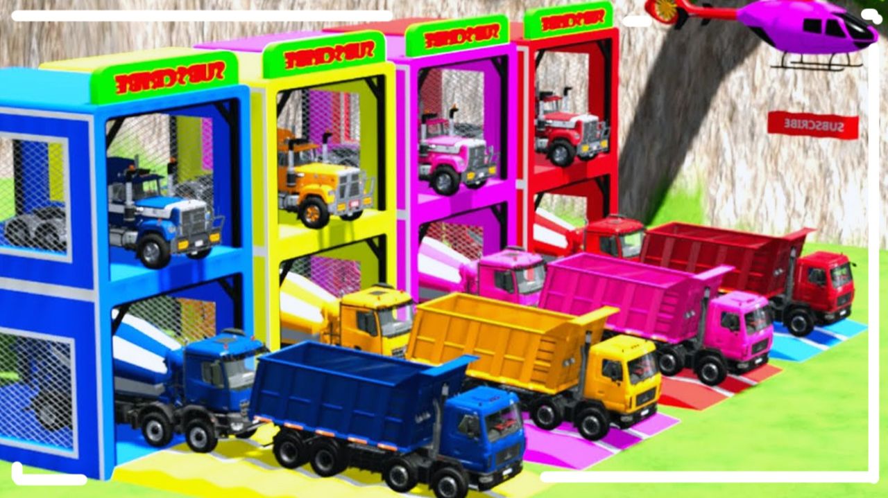 Мультики про машинки для детей и малышей про Громкие , яркие грузовики которые гоняют по трассам