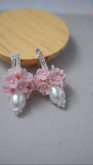 Серьги гроздья в виде жемчужной вазочки