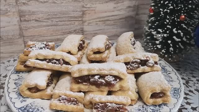 Песочное печенье с яблоками изюмом и корицей .НЕРЕАЛЬНО ВКУСНОЕ печенье с начинкой к чаю