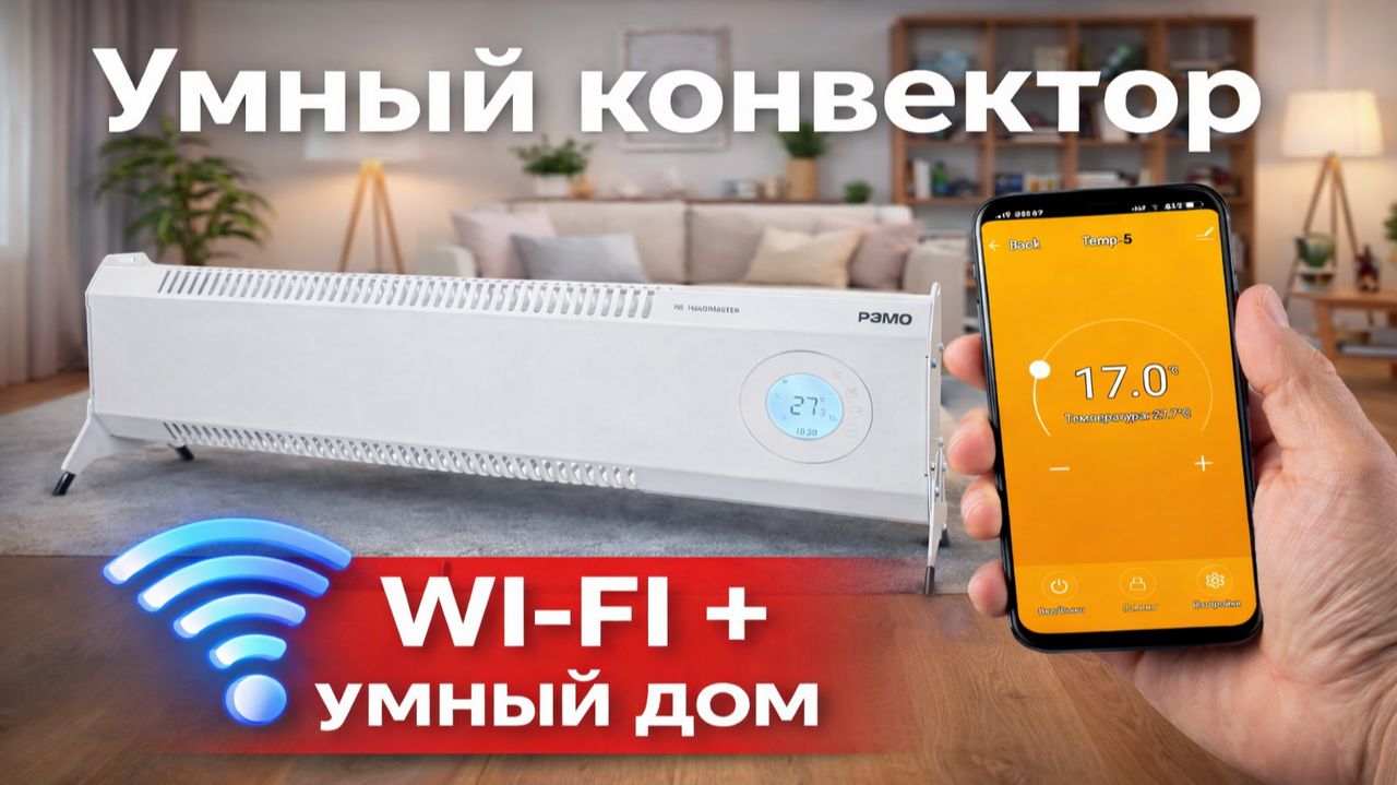 Умный конвектор HeadMaster РЭМО 2 кВт | Wi-Fi + Умный Дом | Конвекторный обогреватель - Полный обзор