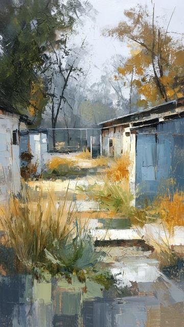 Гаражи (картина #1022) / Арт-студия Нормова