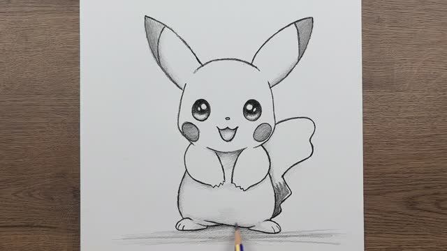 Как нарисовать послушного Пикачу простые рисунки карандашом для начинающих