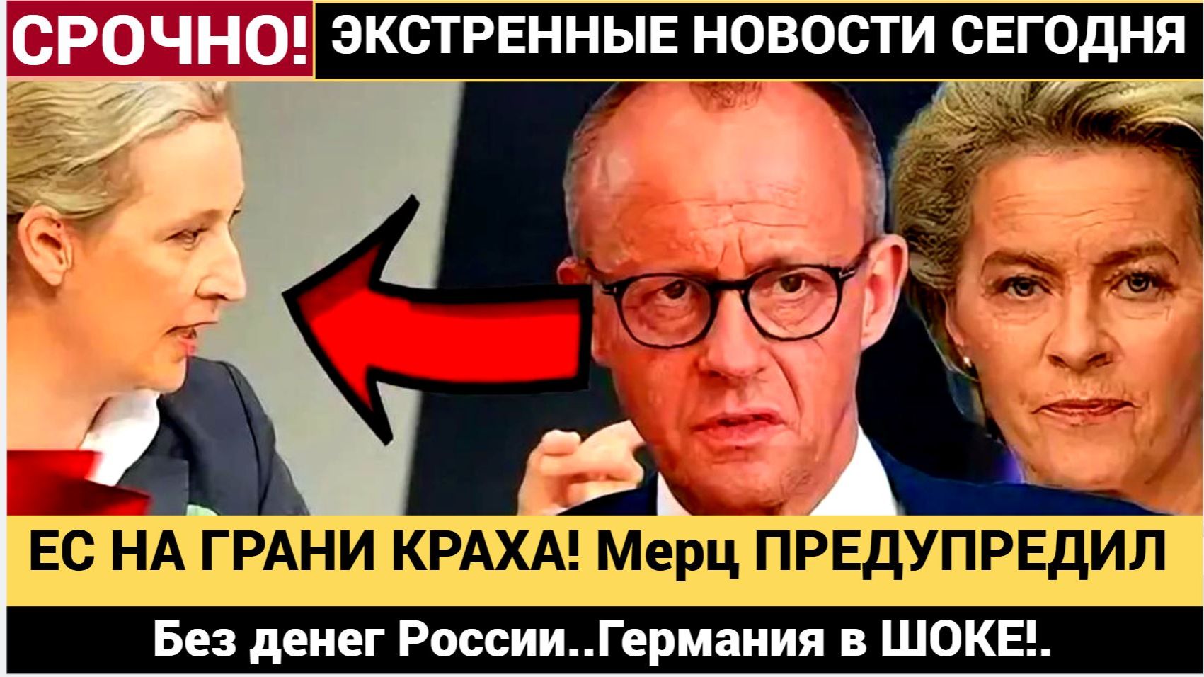 ЕС НА ГРАНИ КРАХА! Мерц ПРЕДУПРЕДИЛ о крахе Европы  без денег России..Германия в ШОКЕ!