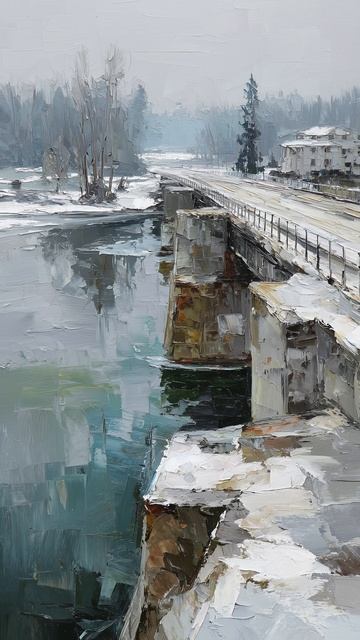 Плотина (картина #1024) / Арт-студия Нормова