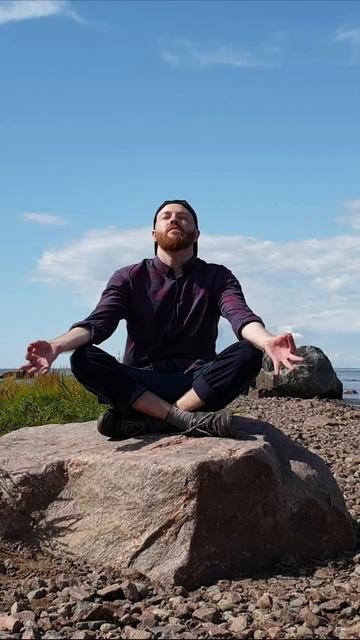 Пытаюсь связаться с космосом #shorts #медитация #природа #юмор