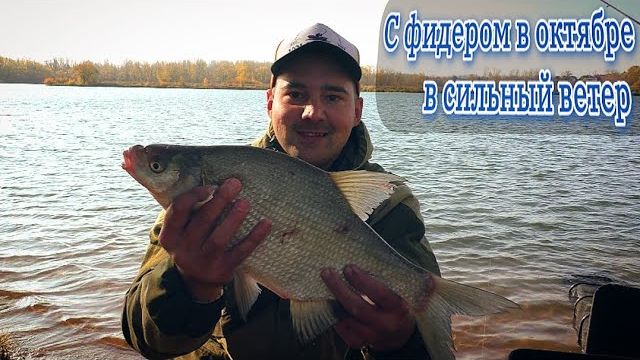 С фидером на карьере в октябре  Рыбалка в ветер