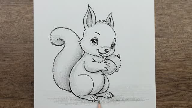 Как нарисовать милую Белку карандашом - простые пошаговые инструкции