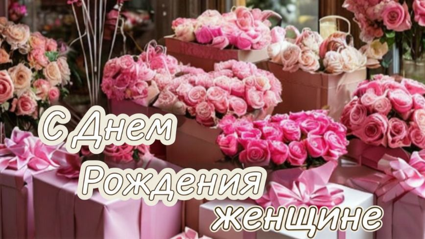 Красивые пожелания с днём рождения женщине 🎀 нежная музыкальная открытка