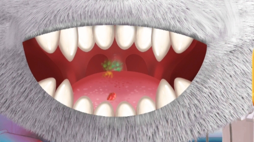 Маша и медведь. Угадайте, чей рот?