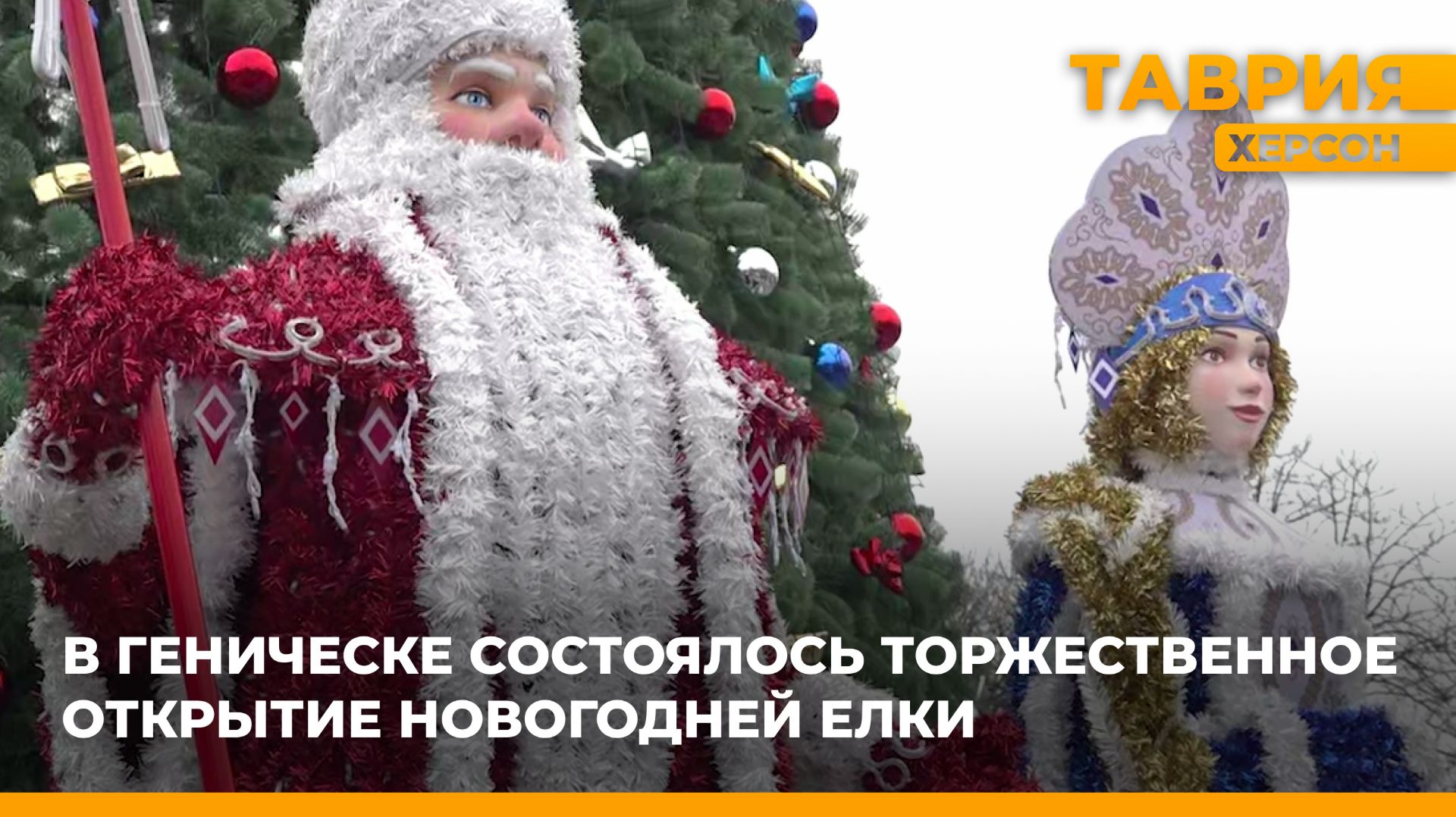 В Геническе состоялось торжественное открытие новогодней елки