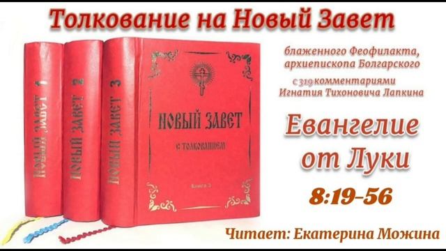 15. Толкование блаженного Феофилакта архиепископа Болгарского на Евангелие от Луки. 8:19-56.