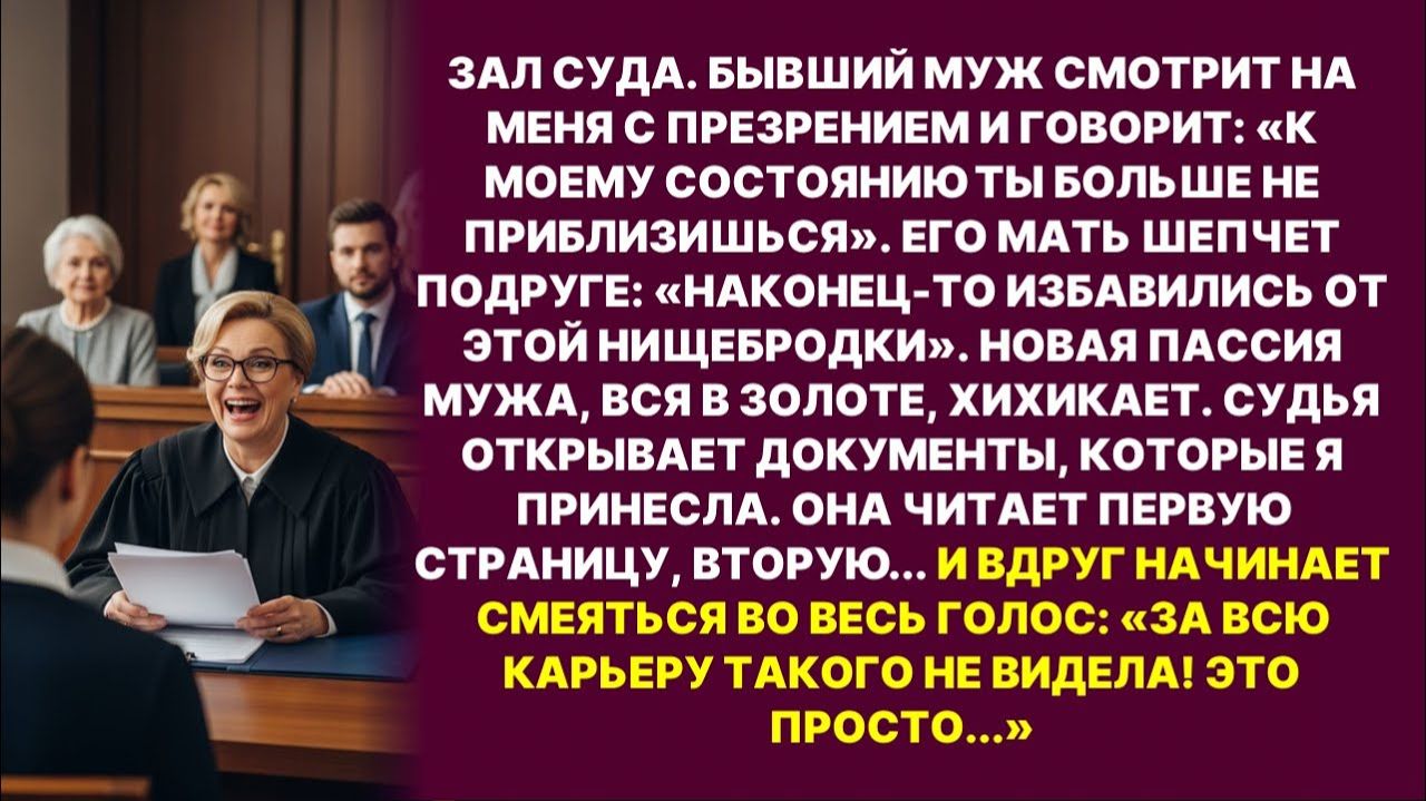 Бывший муж и его мать унижали меня в суде, но когда судья открыла мои документы | История из жизни
