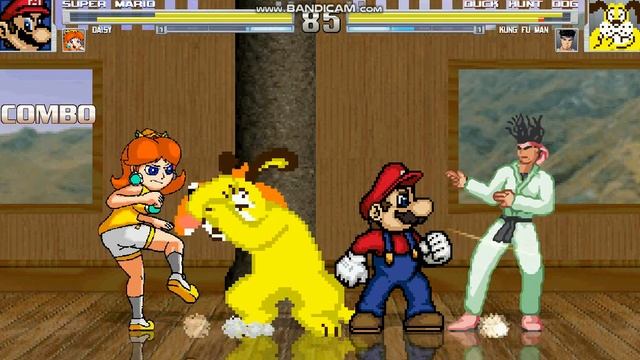 M.U.G.E.N Mario & Daisy vs Kung fu Man & Duck Hunt