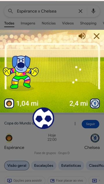 Espérance x Chelsea + Dados Rodada 3 - Jogo Google Copa do Mundo de Clubes