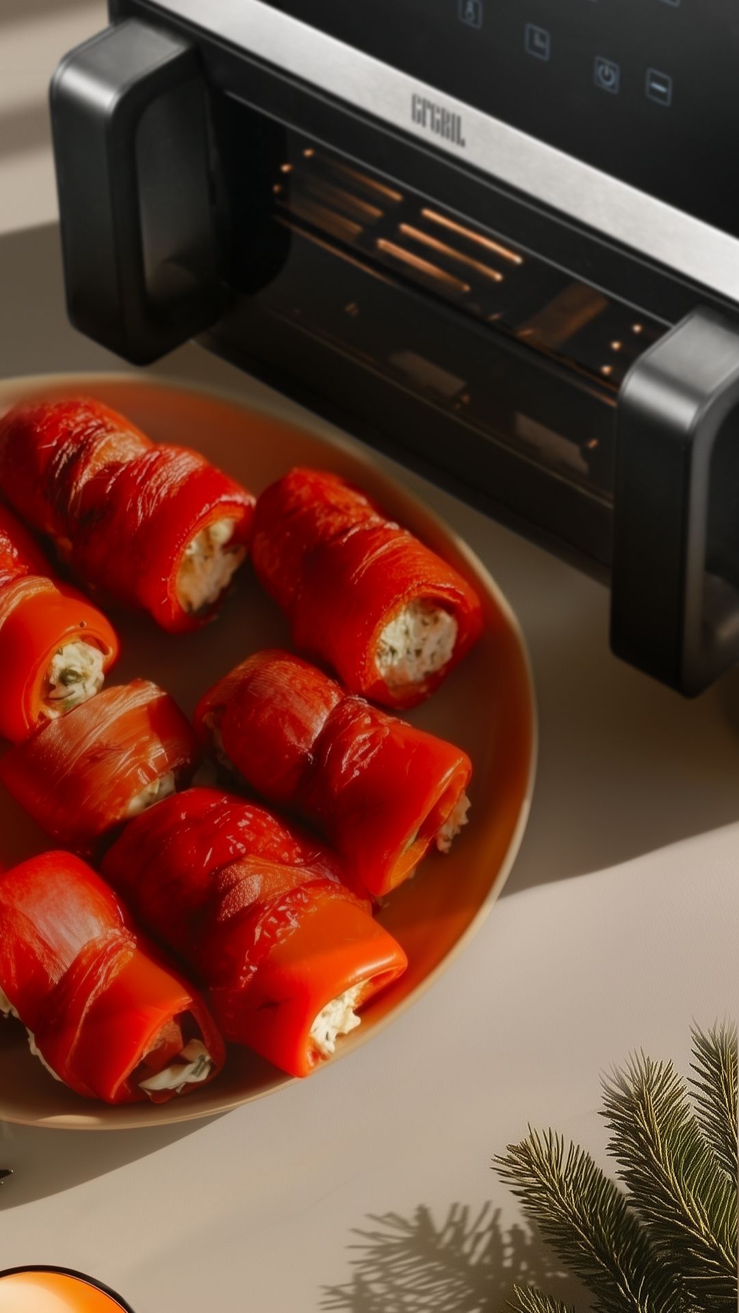 Рулетики из запечённого перца #еда #рецепты #вкусно