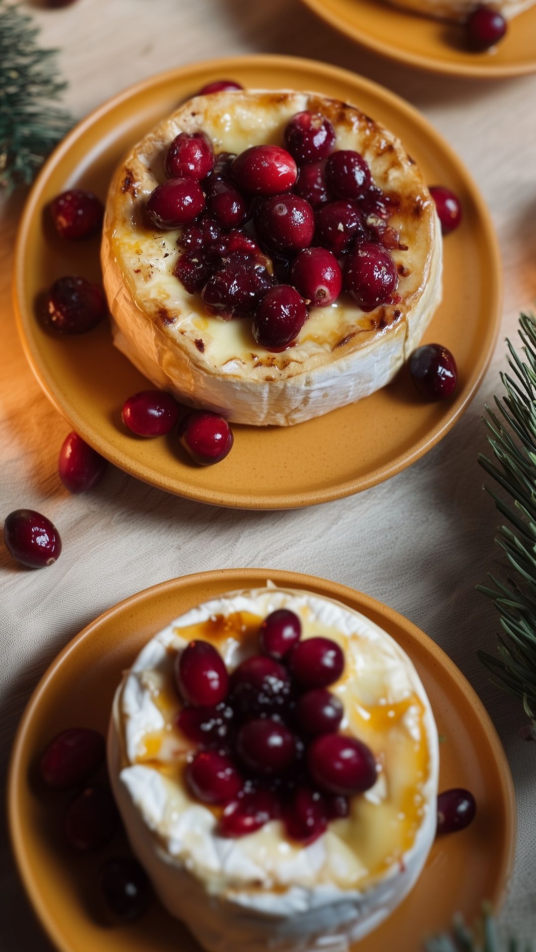 Запечённый камамбер с розмарином и клюквой в винно-медовом маринаде #еда #вкусно #рецепты