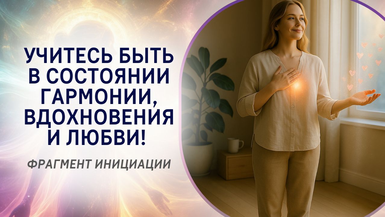 Учитесь быть в состоянии гармонии, вдохновения и любви! Фрагмент инициации "Любовь - это для меня?!"