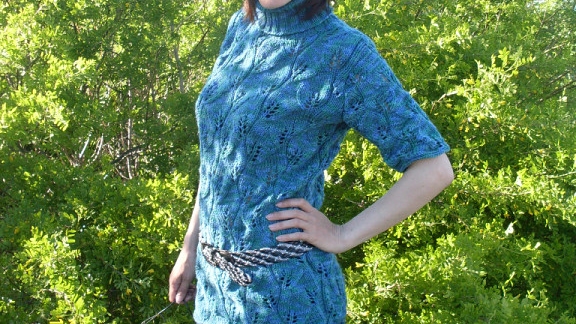 8. МК# ОЧЕНЬ КРАСИВЫЙ# АЖУРНЫЙ УЗОР СПИЦАМИ # "АЖУРНЫЕ ЛИСТЬЯ "