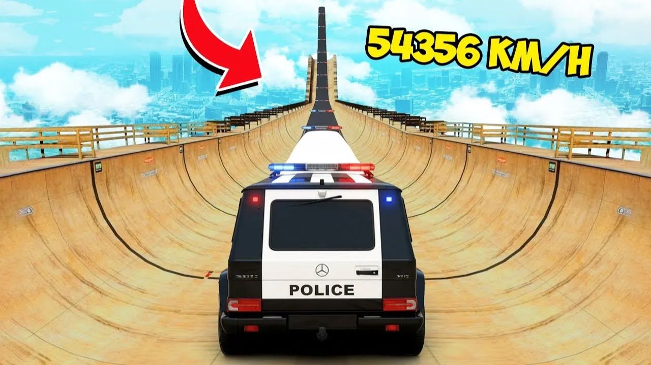 СПУСК БЕЗ ТОРМОЗОВ ПО МЕГА ТРАМПЛИНУ В ГТА 5 - ЭКСПЕРИМЕНТ В GTA 5