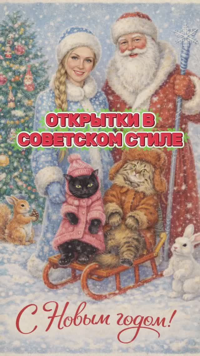 С наступающим Новым годом, друзья!🎄😻 #котики #открытки #скороновыйгод
