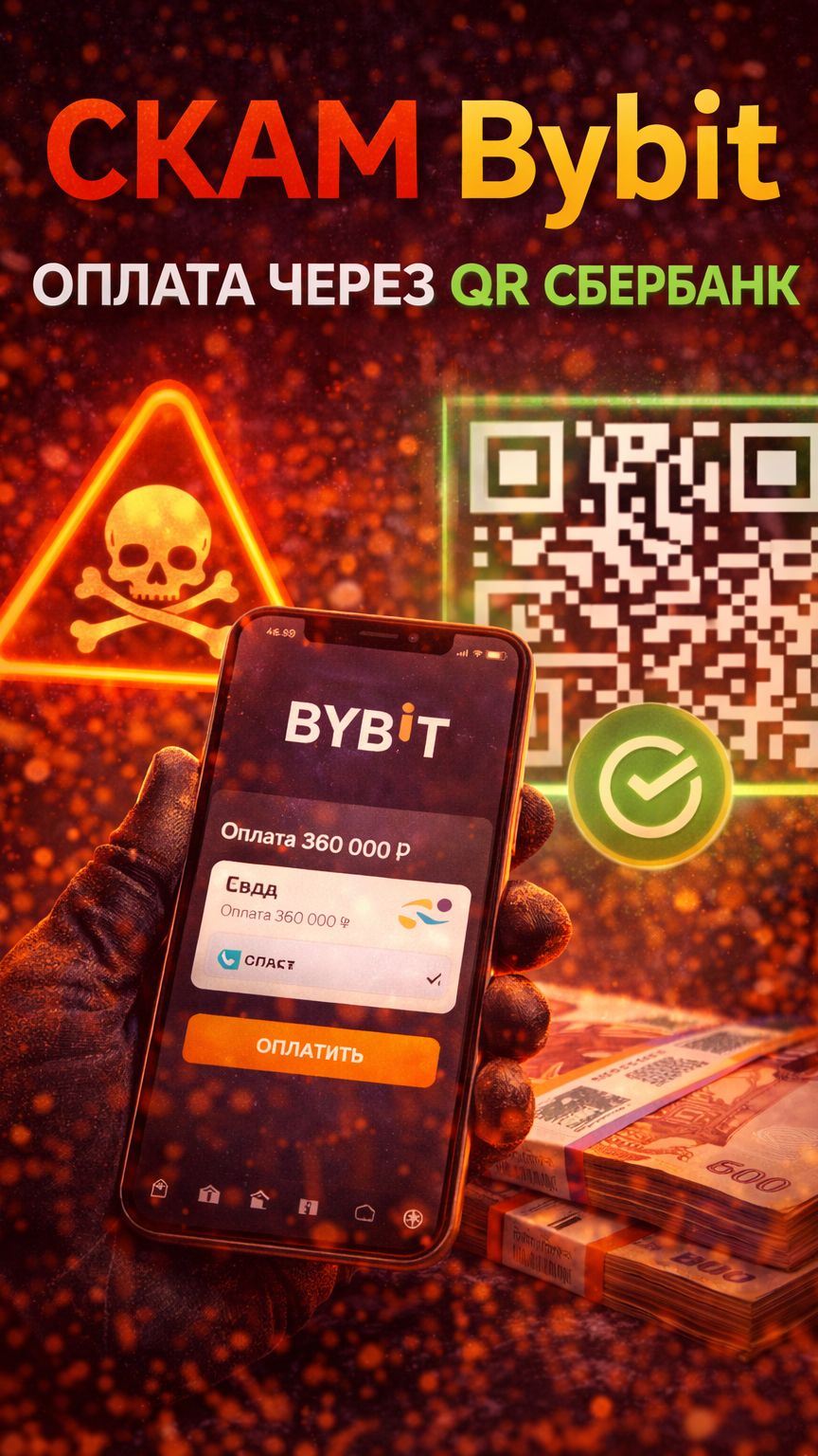 Скам на Bybit оплата через QR через Сбер