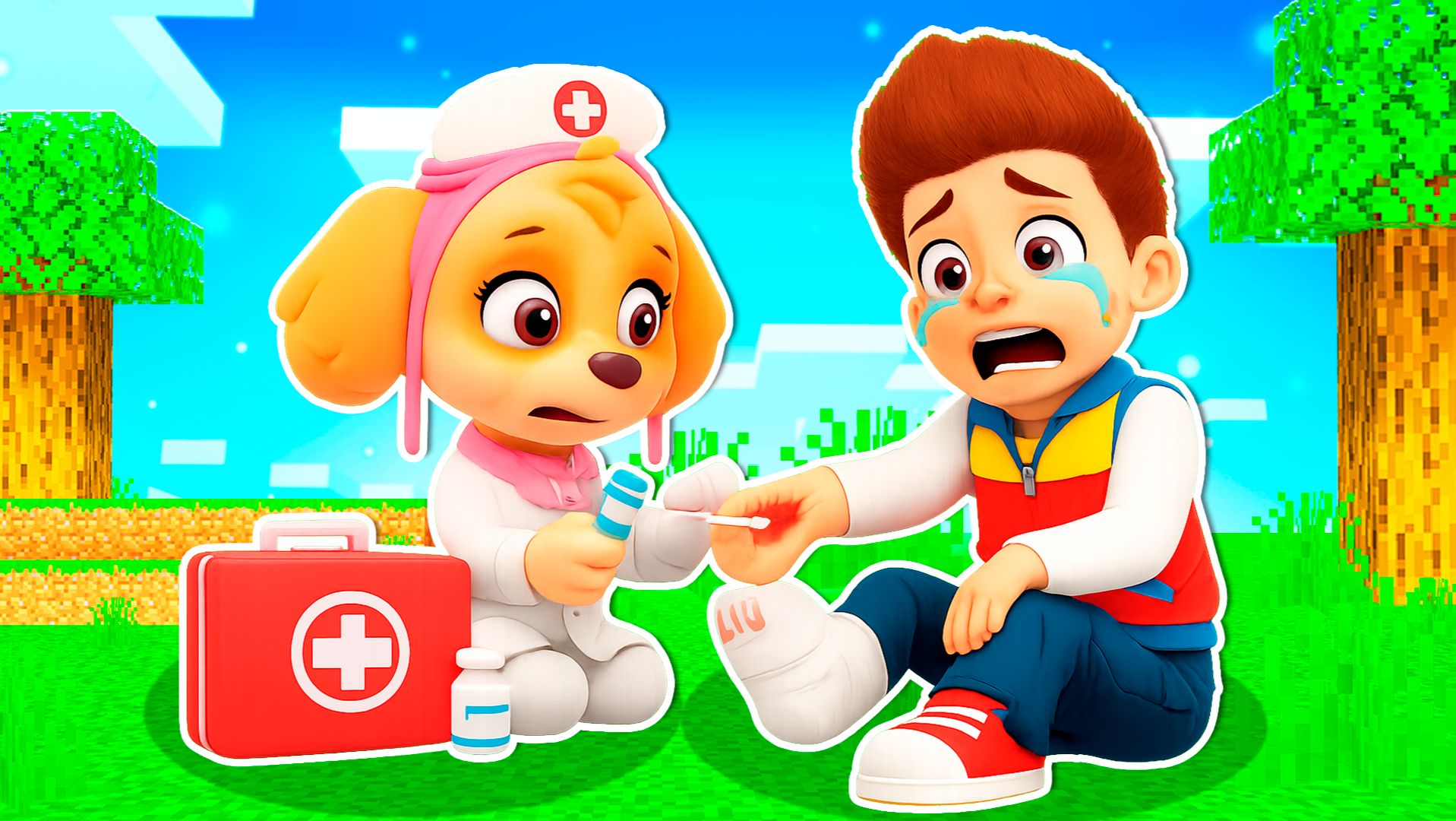 СКАЙ СТАЛА ВРАЧОМ и СДЕЛАЛА ОПЕРАЦИЮ РАЙДЕРУ ЩЕНЯЧИЙ ПАТРУЛЬ В МАЙНКРАФТ МУЛЬТИК