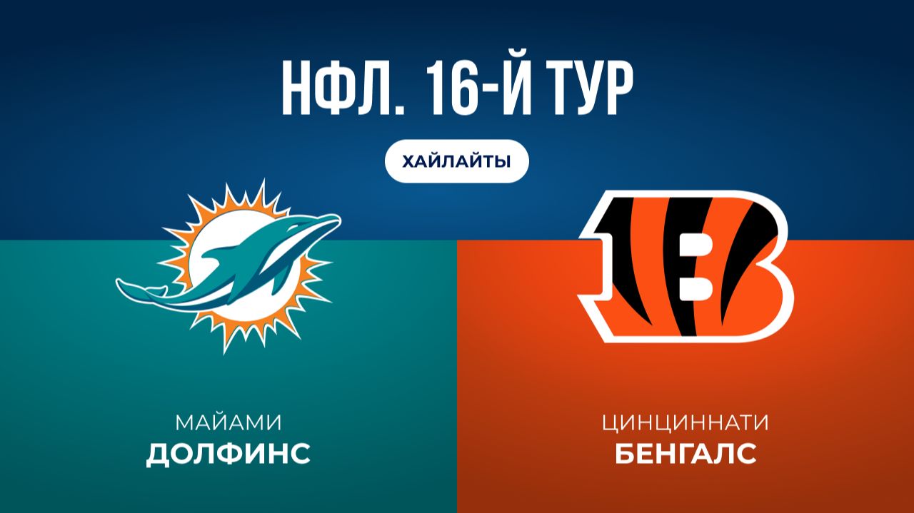 НФЛ. 16-й тур. «Майами» — «Цинциннати» (обзор)