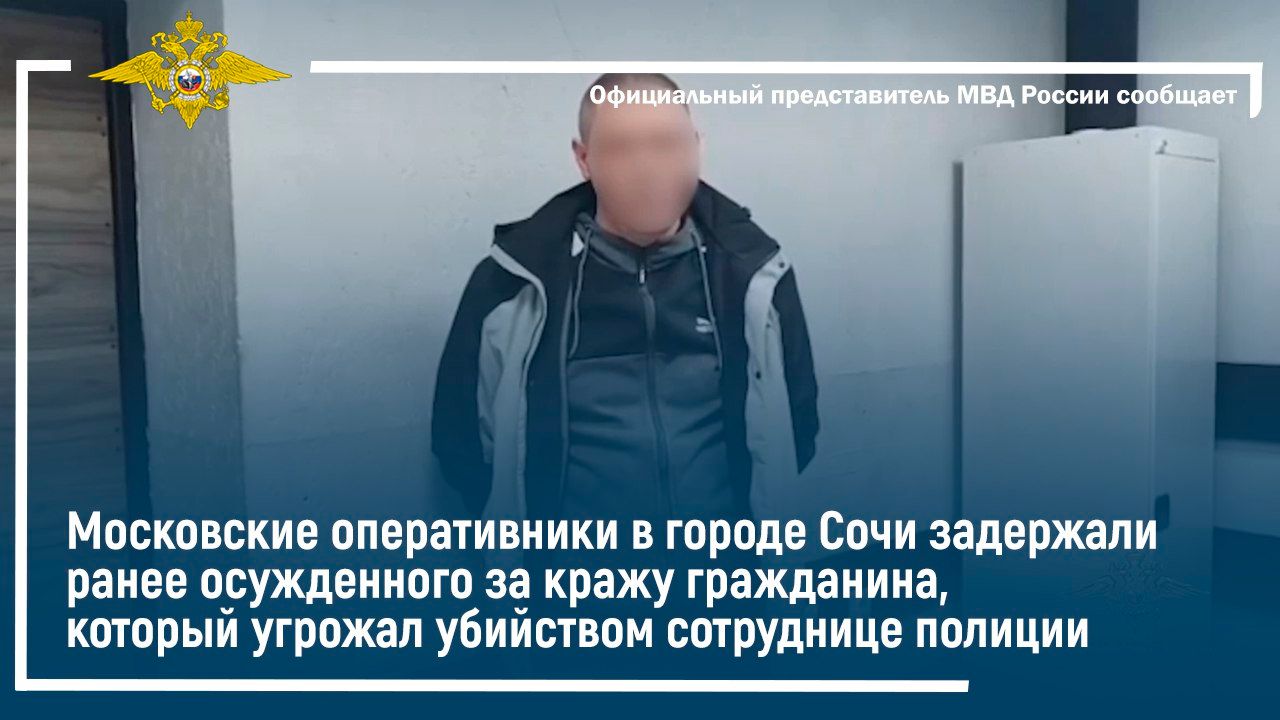 Московские оперативники в Сочи задержали гражданина, угрожавшего сотруднице полиции