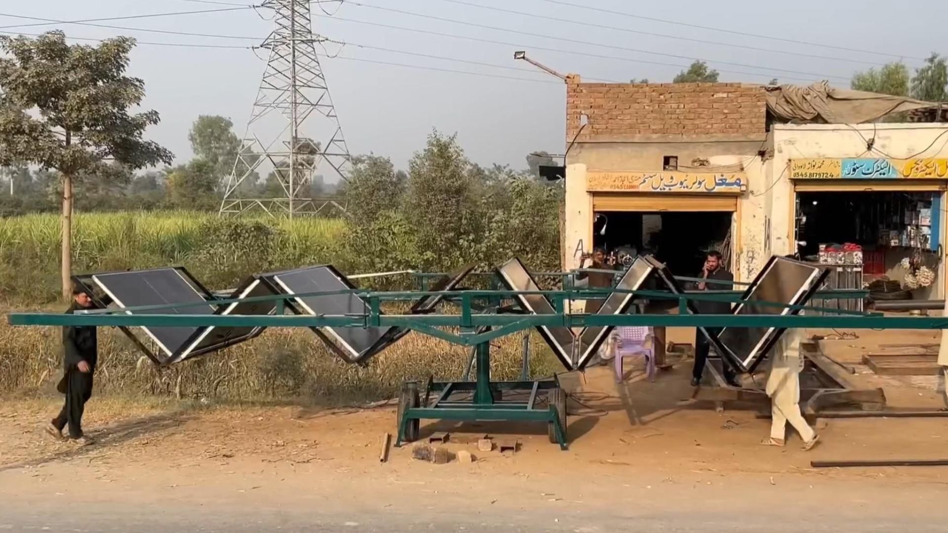 Передвижная, раскладная тележка для солнечной батареи