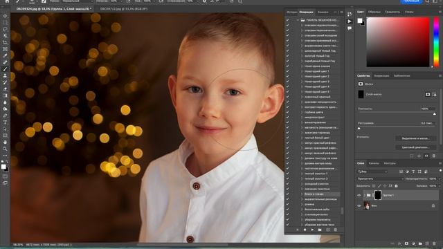 как мои новогодие экшены обрабатывают кадры других фотографов: детский портрет