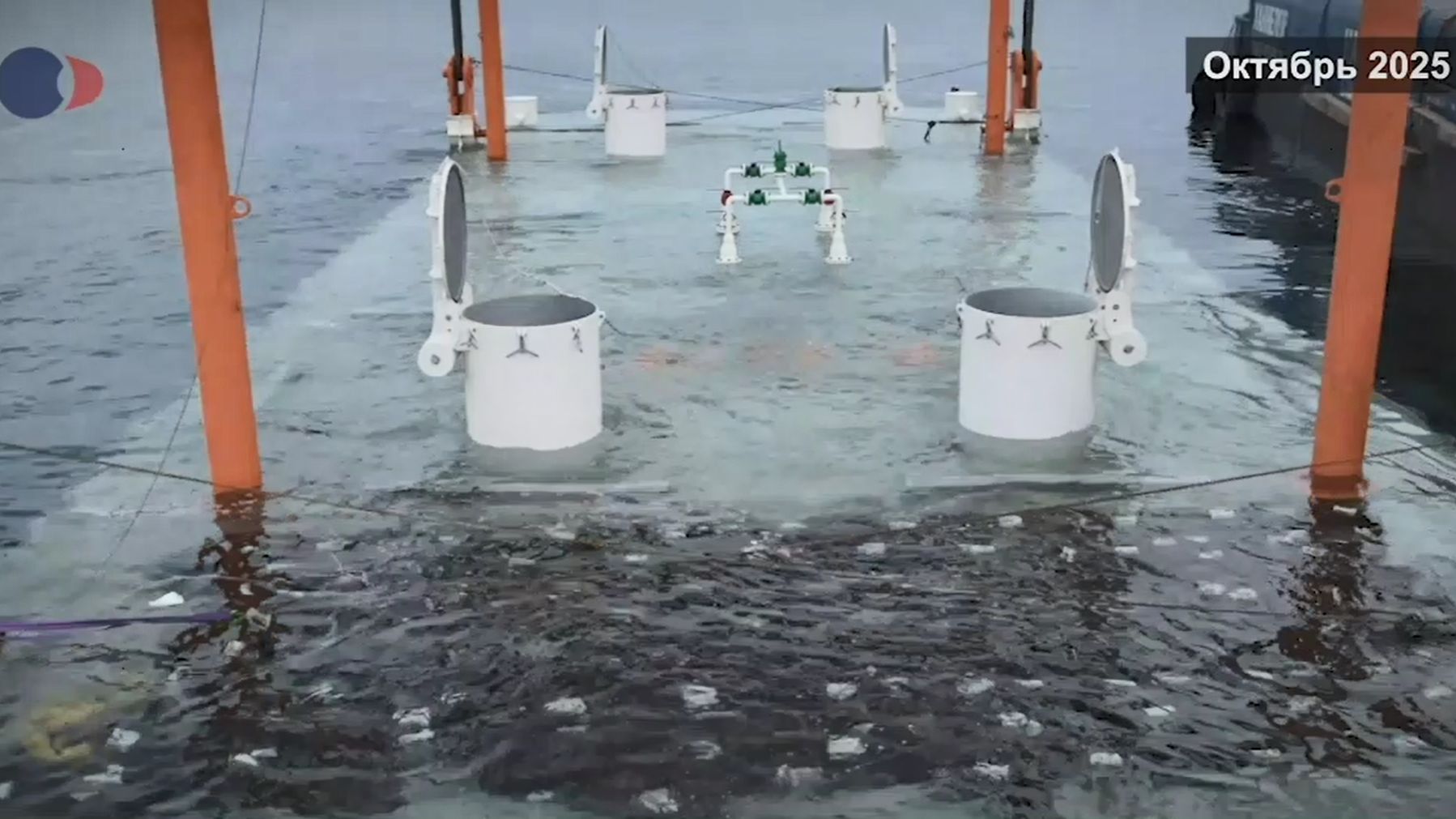 Установка якорей-кессонов на Морском терминале КТК. Как это было