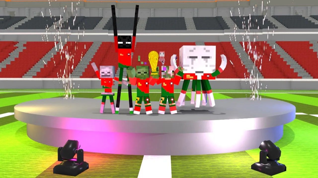 Финал Евро-2025 (анимация Minecraft): Испания против Португалии