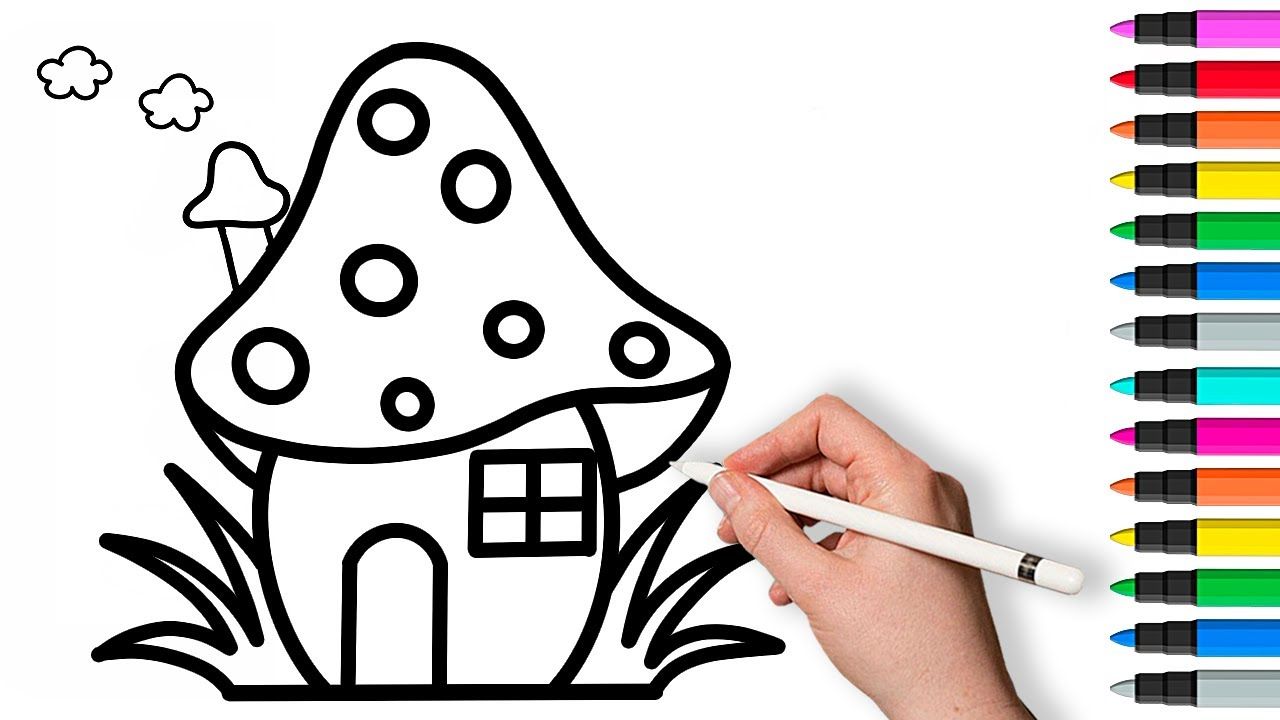 Как нарисовать гриб 🍄 Рисование и раскраска для детей