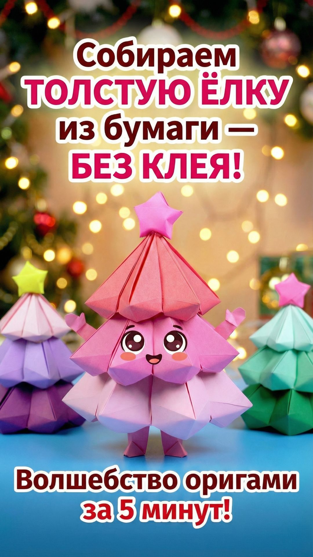 🎄 Собираем ТОЛСТУЮ ЁЛКУ из бумаги — БЕЗ КЛЕЯ! Волшебство оригами за 5 минут! 🌟