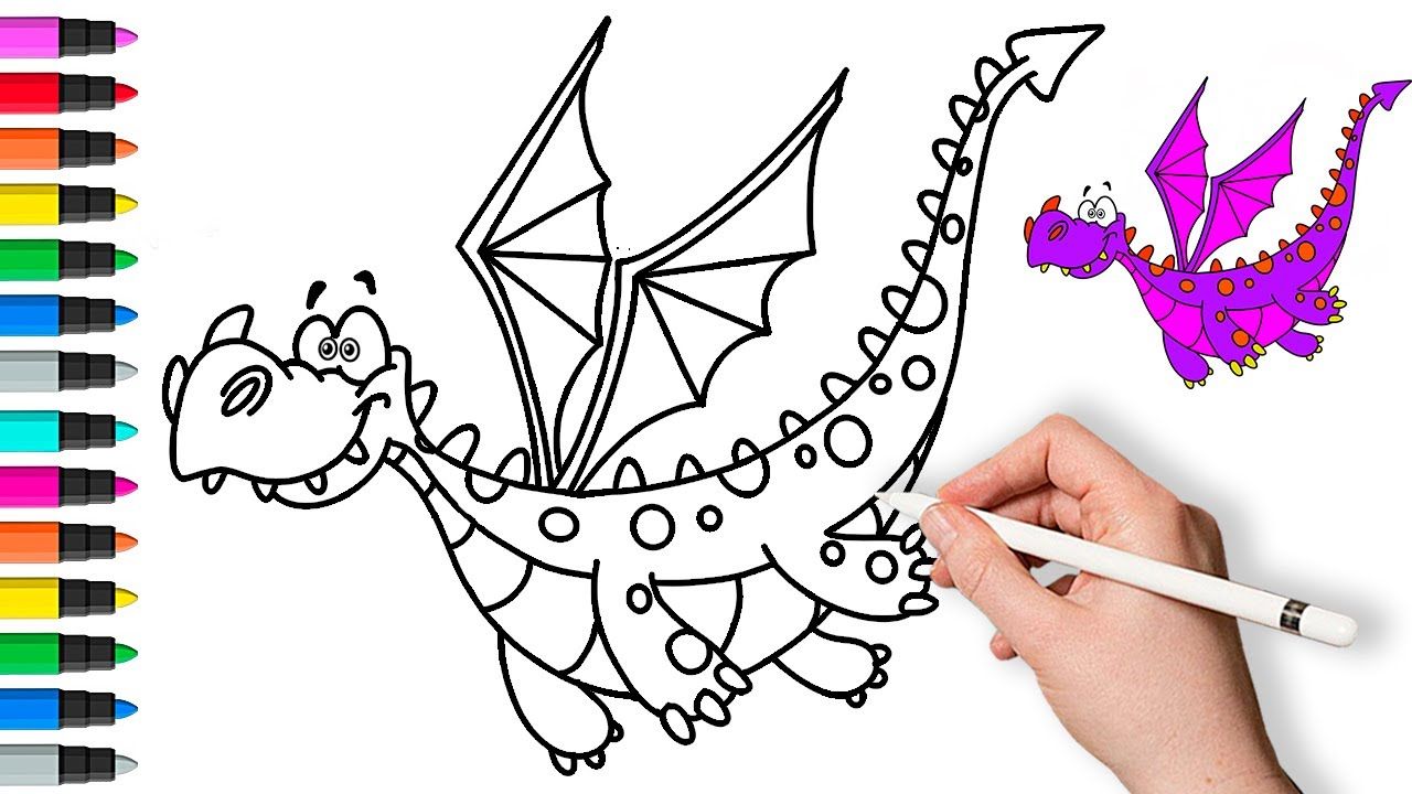 Как нарисовать дракона 🐉 Рисование и раскраска для детей