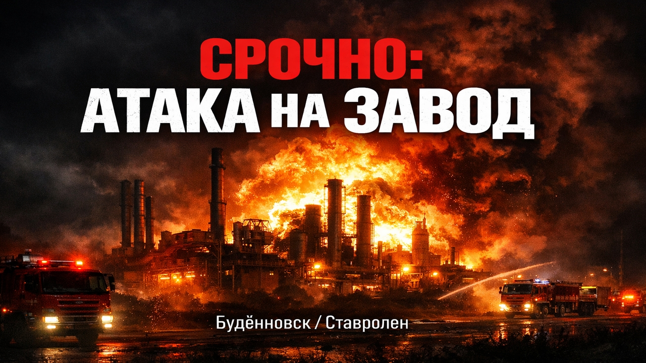 СРОЧНО: Атака на завод «Ставролен» в Будённовске — взрывы и пожар в промзоне Ставрополья