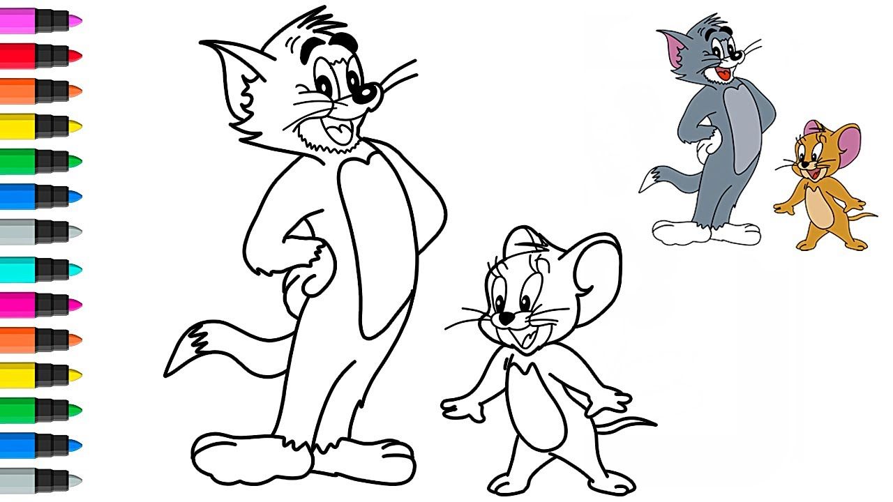 Как нарисовать Тома и Джерри | Рисование и раскраски для детей