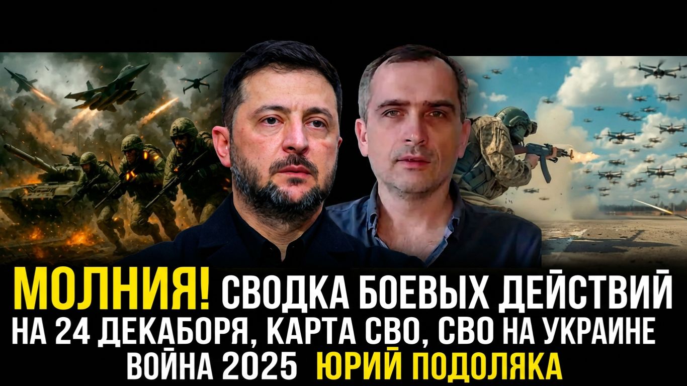 СВОДКА БОЕВЫХ ДЕЙСТВИЙ НА 24 ДЕКАБРЯ, КАРТА СВО,  СВО НА УКРАИНЕ ВОЙНА 2025 ЮРИЙ ПОДОЛЯКА