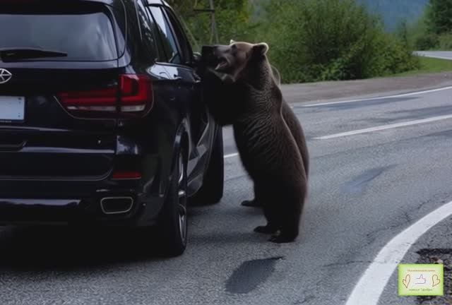 Медведи на дороге шумят и переворачивают машину! Шок истории, невероятные истории, редкие видео