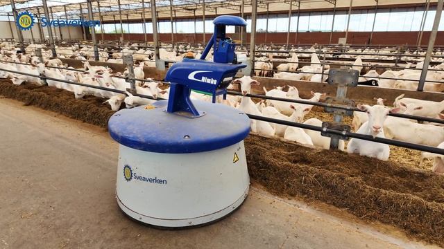 Козоводческая ферма в Бельгии использует Робот подталкиватель кормов Nimbo X