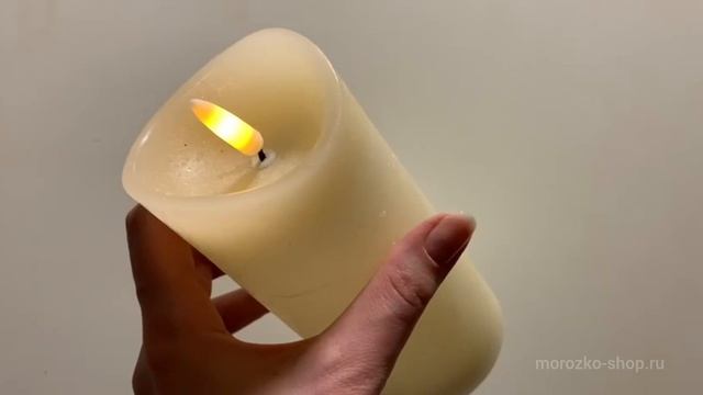 Светодиодная восковая свеча ЭМИДИ, эффект живого пламени, 'натуральный фитилёк', 15 см, AX5431040