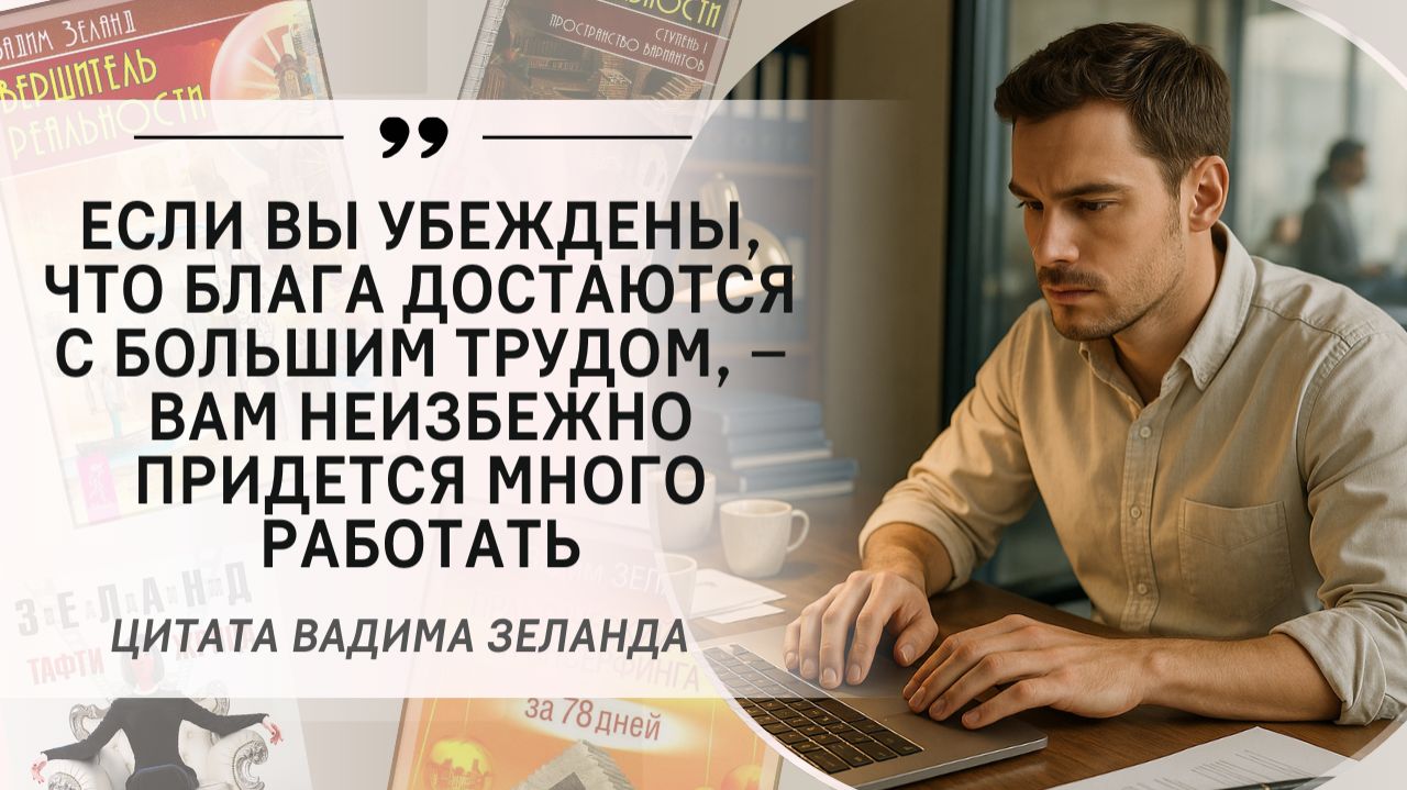 Если вы убеждены, что блага достаются с большим трудом, – вам неизбежно придется много работать