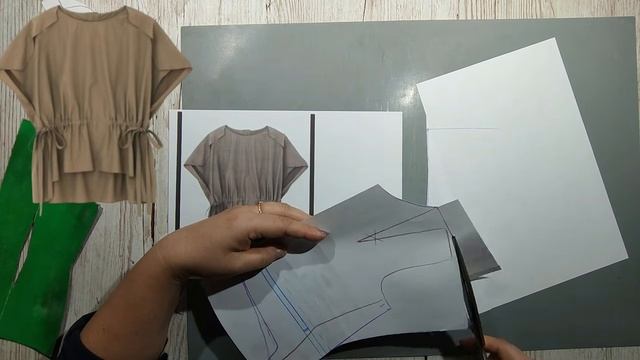 Моделирование. Нестандартный выворот рукавов в блузе. Выкройка № 1912.