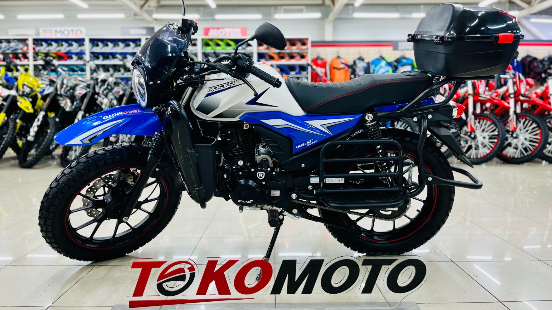 Мотоцикл дорожный ROCKOT QUEST 150 (белый-синий глянцевый, ЭПТС)