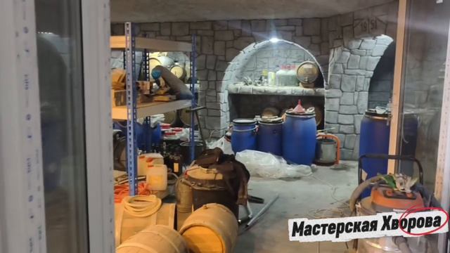 оформление винного подвала декоративный камень.мастерская Андрея Хворова