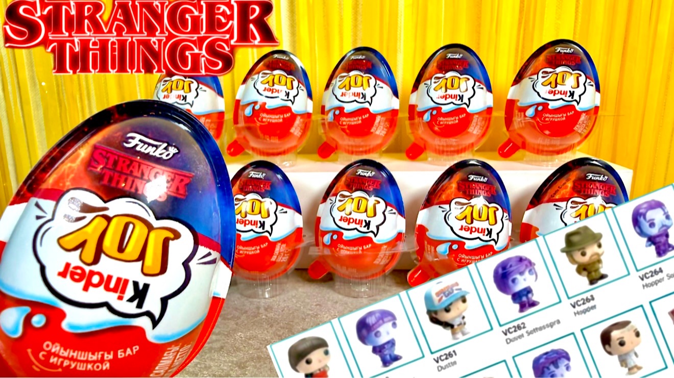 🎉Очень странные дела!STRANGER THINGS x Kinder Joy!Огромная распаковка яиц с сюрпризами😱Новые серии