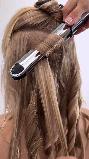 Голливуд на утюжок за 10 минут #прическа #укладка #волосы #локоны