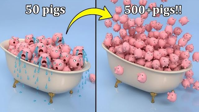 КЛАССНЫЕ СВИНКИ В ВАННОЙ! СИМУДЯЦИЯ ФИЗИКИ ПОДБОРКА КЛАССНОГО ВИХУАЛА И ФИЗИКИ АСМР РЕАКЦИЯ